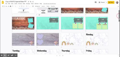 Daily Agenda for Google Slides or JAMBOARD distance learning RUSTIC | BOHO