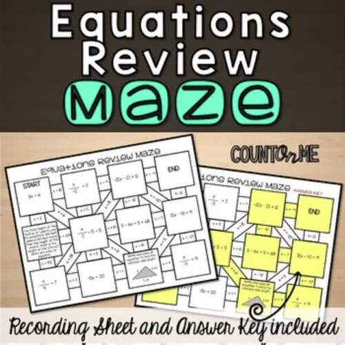 No Prep Equations Review Maze by Thriving Teacher Inc | TPT