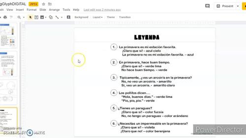 Spanish Glyph Digital or Paper LA PRIMAVERA Spring themed | TpT
