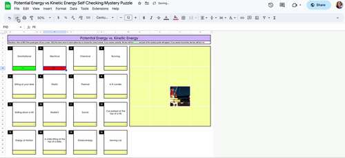 Potential and Kinetic Energy Digital Self Checking Mystery Puzzle