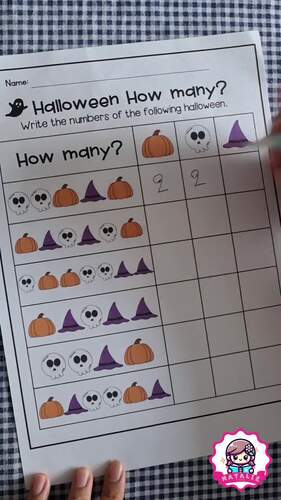 Halloween Math Worksheets: Count and Write Numbers 1-10 | TPT