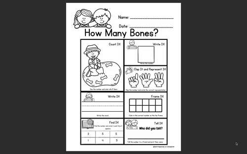 Dinosaur Math Worksheets Counting for PreK TK Kindergarten First Grade ...