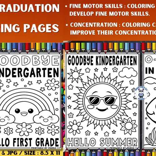 Kindergarten Graduation Coloring Pages Sheet End Of Year Kindergarten ...