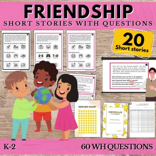 Friendship Stories W/ Question Worksheet l Good Friend Vs Bad Friend K ...