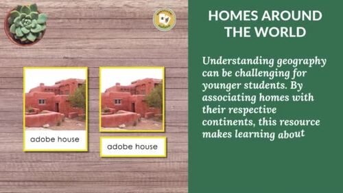 Homes Around the World 3 Part Cards Montessori by Montessori Nature
