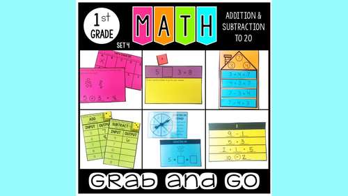Subtraction within 20 Centers - Math Task Cards for 1st Grade | TPT