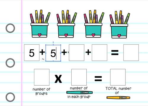 Multiplication and Repeated Addition Printable & Digital Task Cards