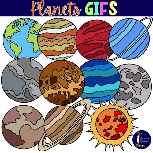 Planets GIFS Animated Clip Art by Soumara Siddiqui | TPT