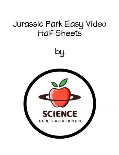 Easy Video Worksheets - Jurassic Park Movie (Half-worksheets to save ...