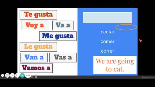Ir a + Me gusta + Common Spanish Verbs Drag and Drop Practice by ...