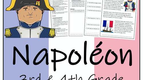 Napoleon Bonaparte Close Reading Comprehension Activities | 3rd & 4th Grade