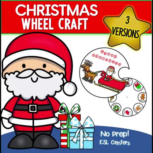 Christmas Wheel Craft Activity । Winter Holidays । ESL Centers । Printables