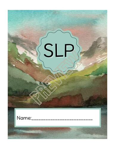 Printable Watercolor Mountain School Speech-Language Pathologist Binder Kit