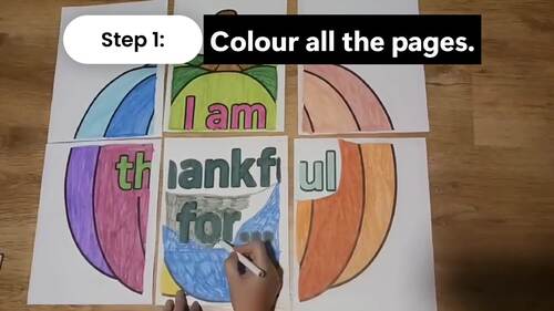 I Am Thankful For...Collaborative Poster 6 Piece Thanksgiving Gratitude ...