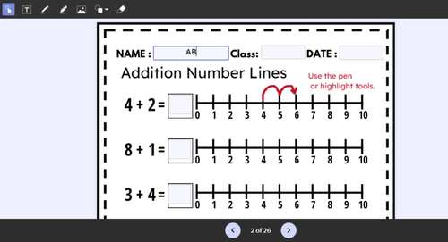 Number Lines Addition and Subtraction - Math activities for kindergarten