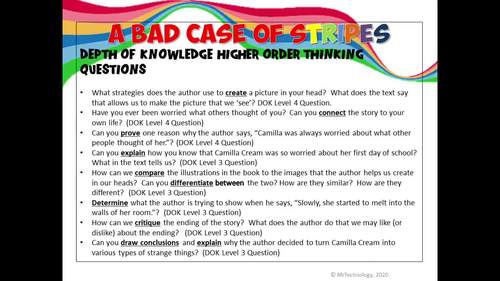 A Bad Case of Stripes Interactive Book Companion Activities for Google ...