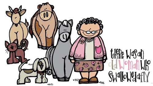 Swallowed a fly clip art Old Lady clip art Literature clip art COMBO PACK