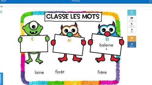 French BOOM CARDS Phonics Activities SONS ail eil euil ouil SET 2