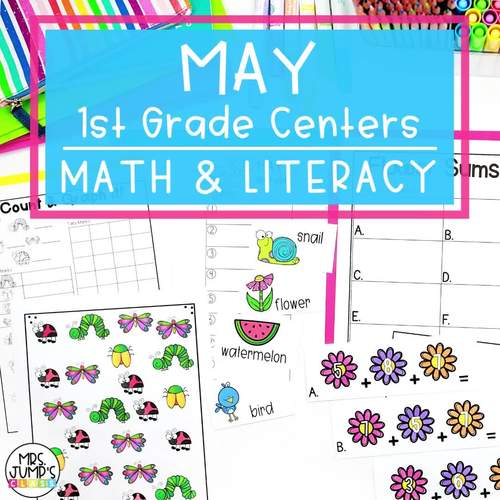 First Grade Literacy and Math Centers MAY by Deanna Jump | TPT
