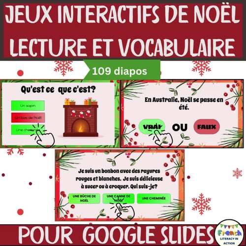 French Christmas Digital Resource for Google Slides™-Jeu interactif de Noël