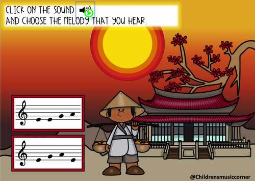 Lunar New Year Ear training So-Mi-La Digital Task Cards in Boom Cards™