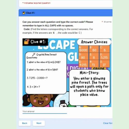 4th Grade Winter Math Escape Room | Escape the Snow Globe! | TPT