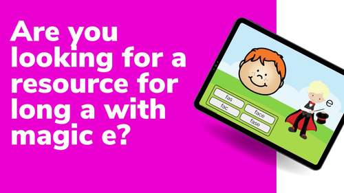 Long a Words with Magic E CVCe Boom Cards by Fiddleheads | TPT