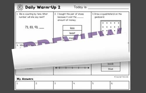 2nd Grade Morning Work Bell Ringers SET 3 Daily ELA & Math Spiral Review