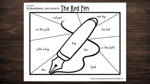 All About Reading Supplement for Level 1 - Fluency Coloring Sheets