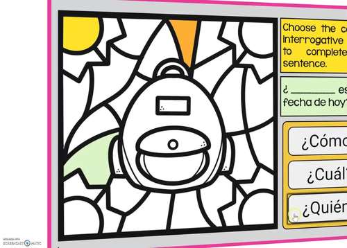 Back to School Spanish | Spanish Interrogatives Boom by Debbie Wood