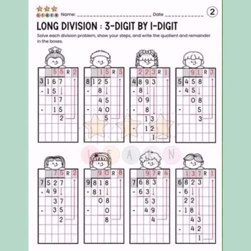 Long Division Worksheets: Engaging Activities for 3rd Grade Math Success