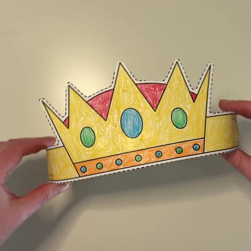 King Paper Crown Headband Printable Coloring Craft Activity Medieval ...