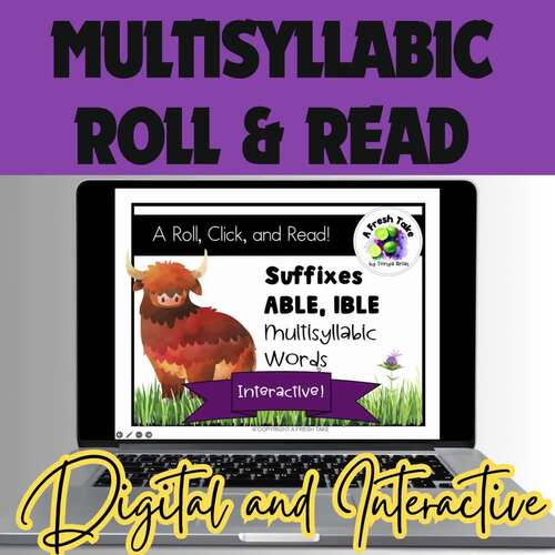 Digital Roll & Read Multisyllabic Words Sentences |Decoding| ABLE, IBLE ...