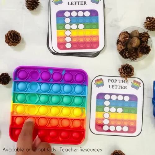 Pop it Activities | Alphabet Letter Task Cards- Lowercase | Bubble ...