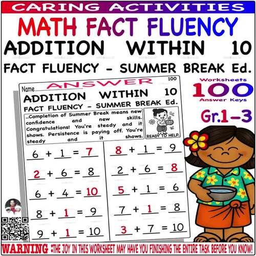 Math facts fluency timed tests Addition Within 10 Boost Drill - Summer ...