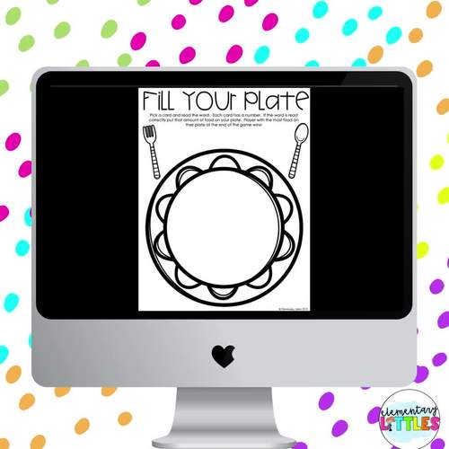 Fill Your Plate Word Work Game by Elementary Littles | TPT