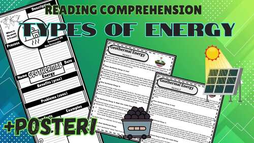 Types of Energy Reading Comprehension: 9 Sources of Energy Research ...