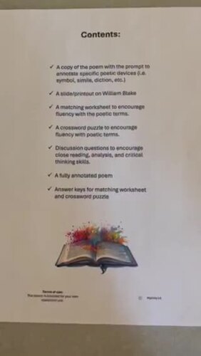 Complete High School Level ELA Lesson on Blake's "The Tyger" by MainelyLit