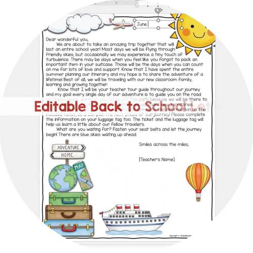 Welcome Back to School Letters to Students Editable Template Activities