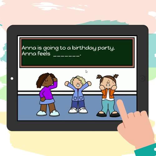 Identifying Emotions Boom Cards Distance Learning by Teacher Janelle OT