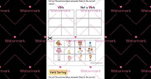 Action verb worksheet practice cut, sort and paste action verb to ...