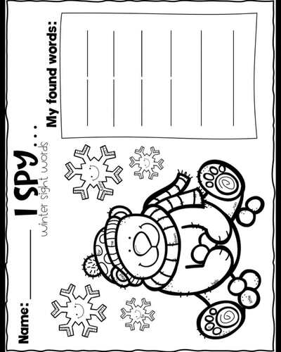 Winter I Spy... | Sight Word Hunt | Includes EDITABLE Version | TPT