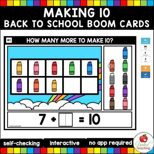 Making 10 Boom Cards (Back to School) by United Teaching | TpT