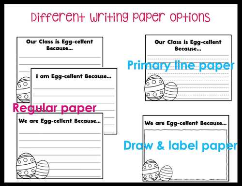 Easter Egg-cellence Writing and Egg Coloring Bulletin Board Idea