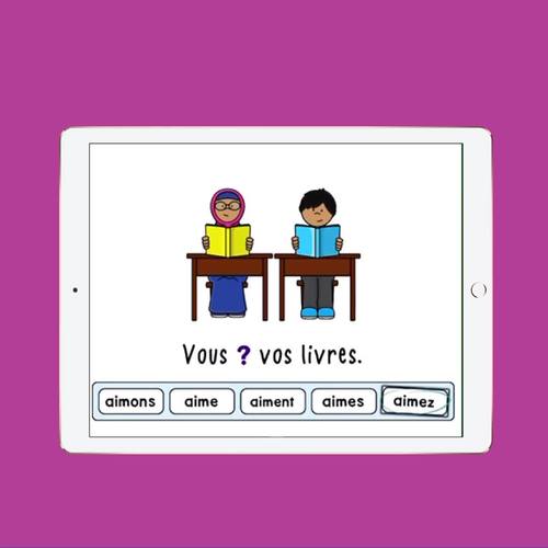 Le verbe aimer au présent | Cartes Boom | La grammaire française