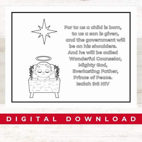 Christian Christmas Coloring Pages with Bible Verses by Healing Home