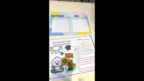 Before Following Directions | No-Prep Speech Therapy Worksheets | TPT