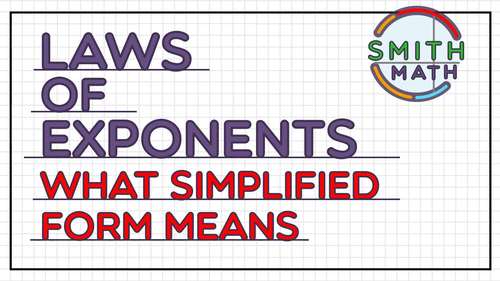 Laws of Exponents Video Series Summary by Smith Math | TPT