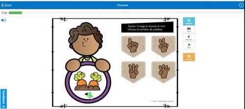 French Boom Cards compter les syllabes: Spring Edition I French Syllables