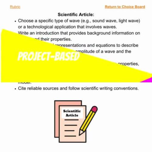 Waves Choice Board Bundle (MS-PS4) by Dr B Science | TPT